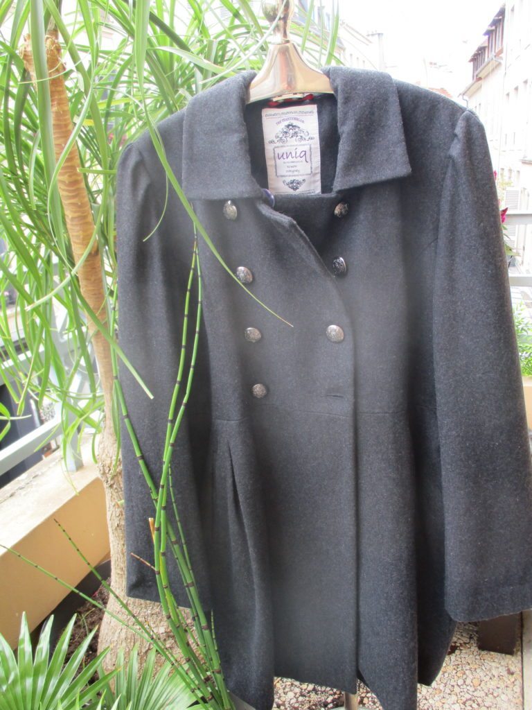Grey military inspired wool coat